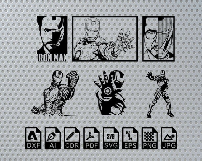 Iron Man Tony Stark Laser Cut Dxf Svg Glowforge Files Wall Art Sticker ...