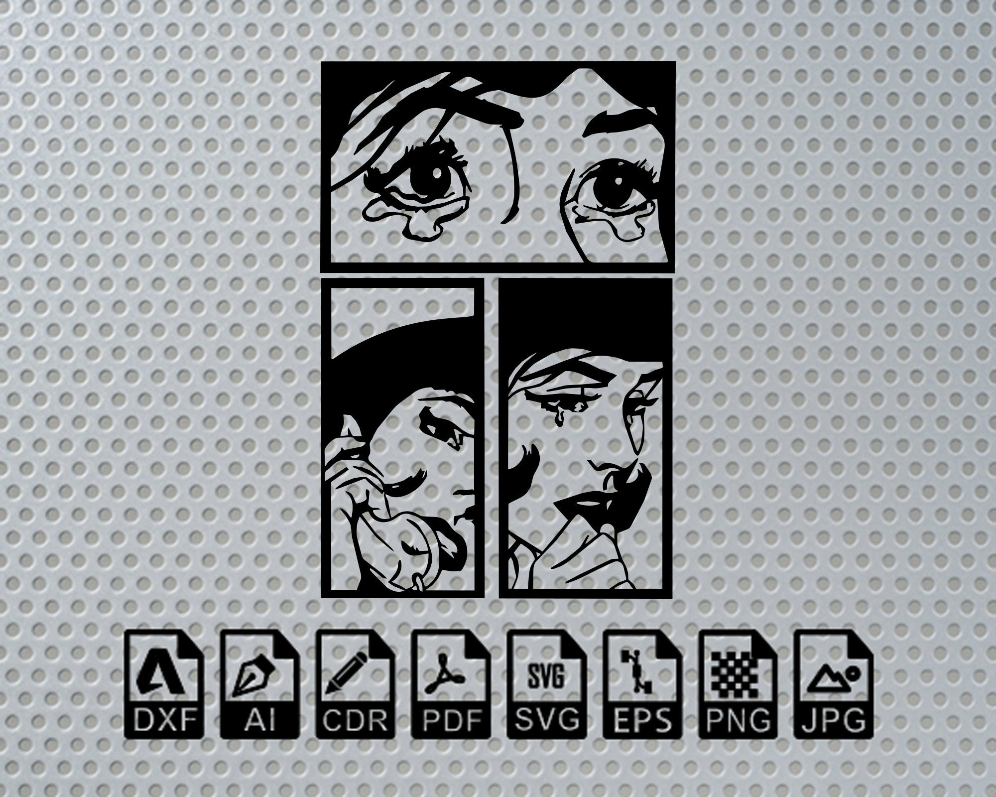 Crying Woman Laser Cut Dxf Svg Glowforge Files Wall Art Sticker Vinly ...