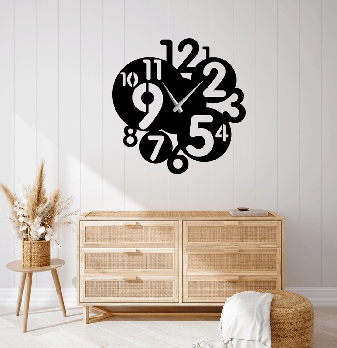 Wall Clock SVG DXF Cut File – Laser Cut Clock Template – Digital ...
