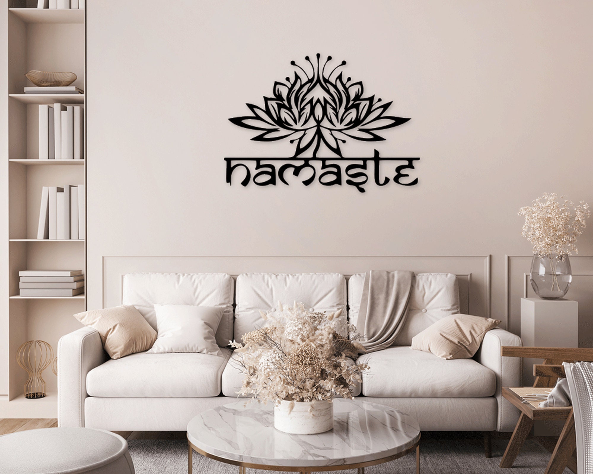 Lotus Flower Namaste Laser Cut Dxf Svg Glowforge Files Wall Art Sticker ...
