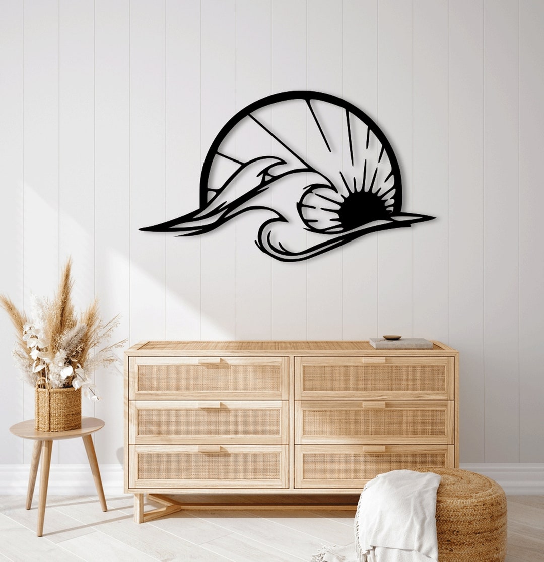 Sunrise Wave Sun Laser Cut Dxf Svg Glowforge Files Wall Art Sticker ...