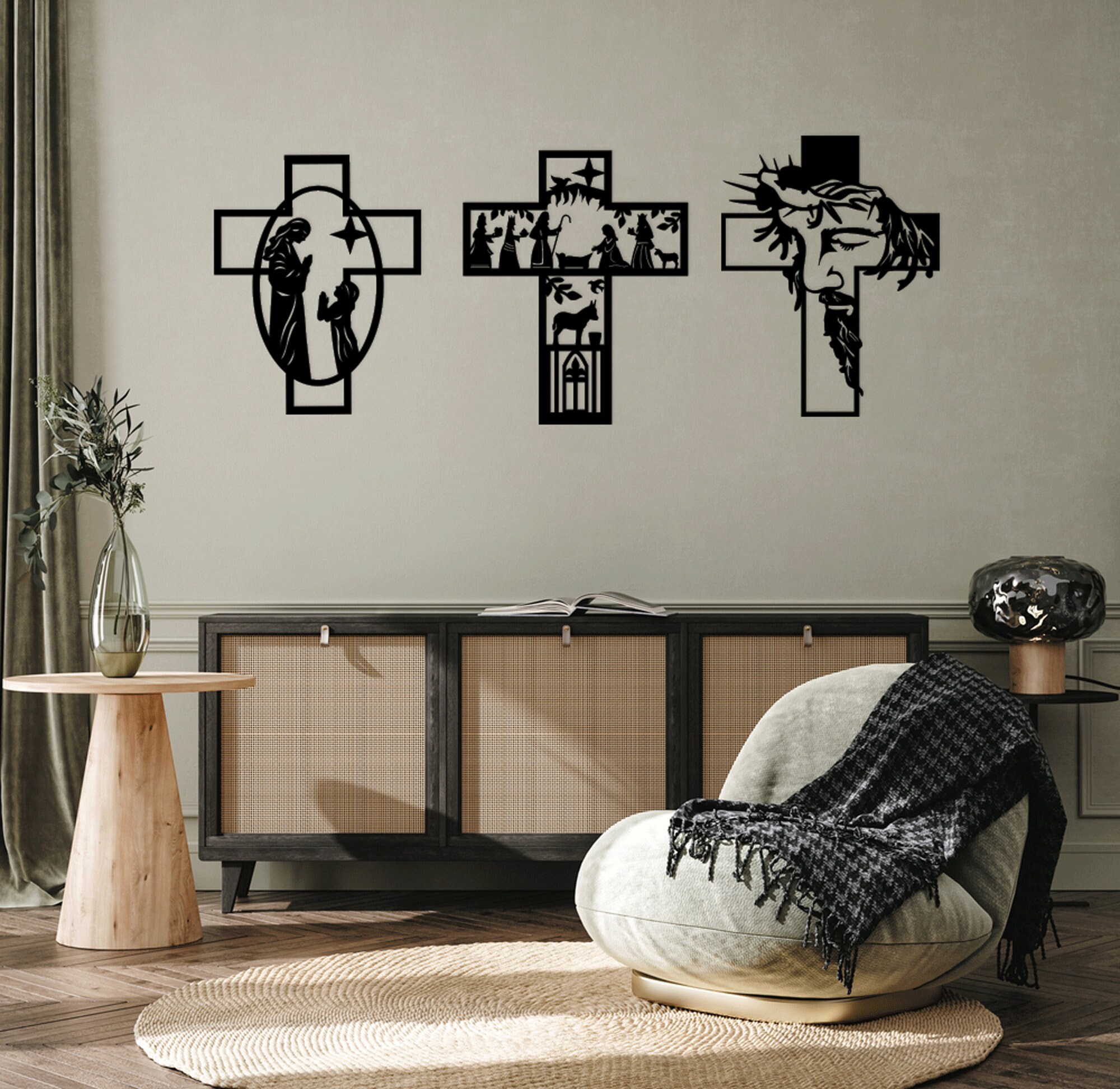 Jesus Cross Christian Laser Cut Dxf Svg Glowforge Files Wall Art ...