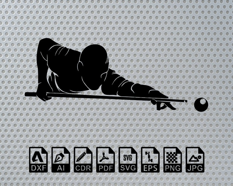 Billiards Pool Laser Cut Dxf Svg Eps Cdr Glowforge File Wall Art ...