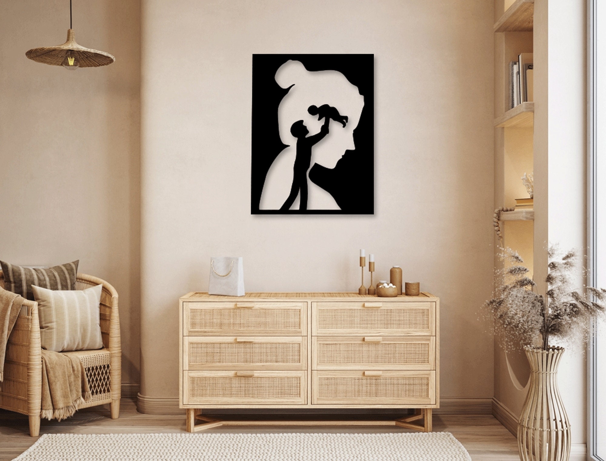 Family Mother Father Child Laser Cut Dxf Svg Glowforge Files Wall Art ...