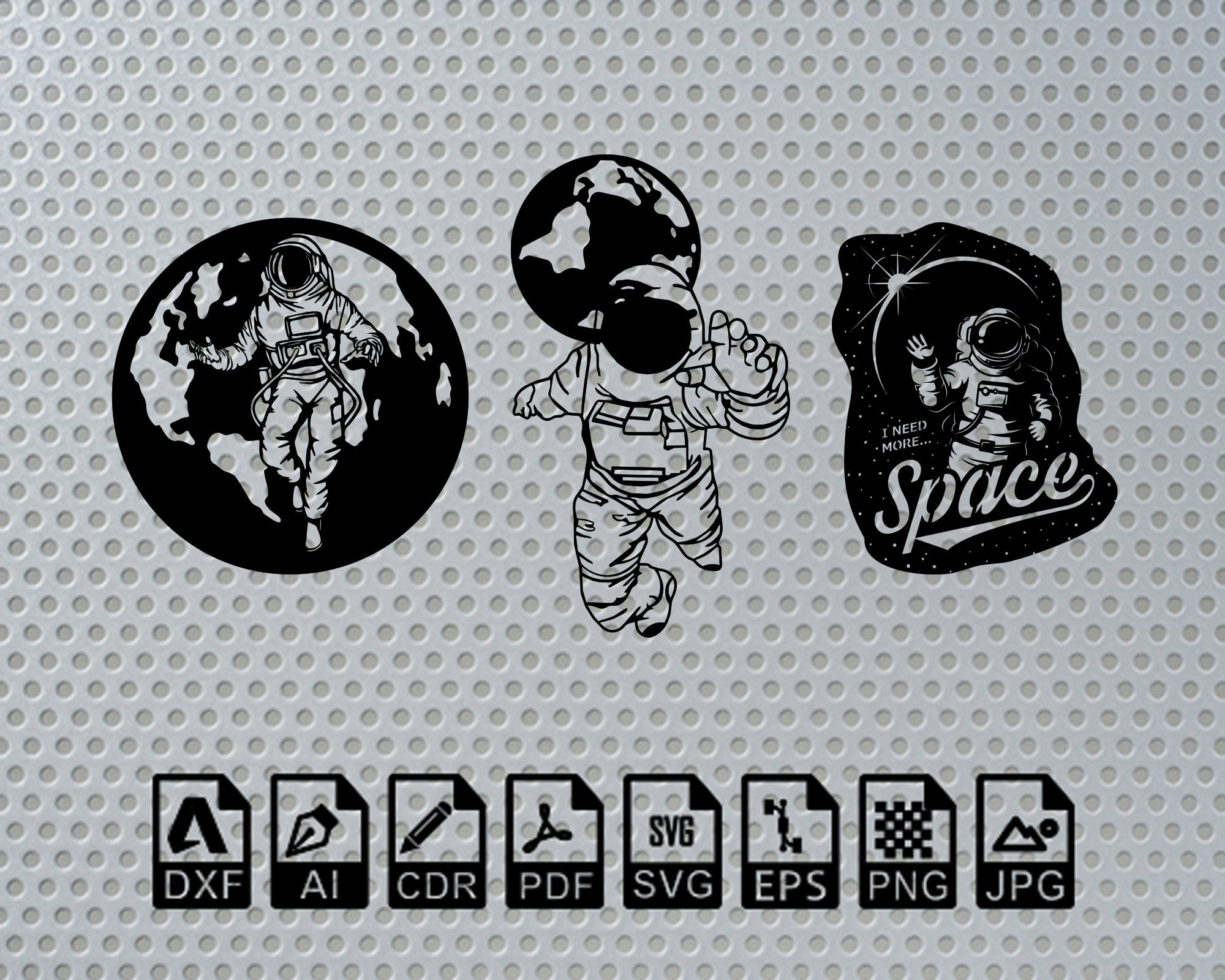 Astronaut Space Planet Laser Cut Dxf Svg Glowforge File Wall Art ...