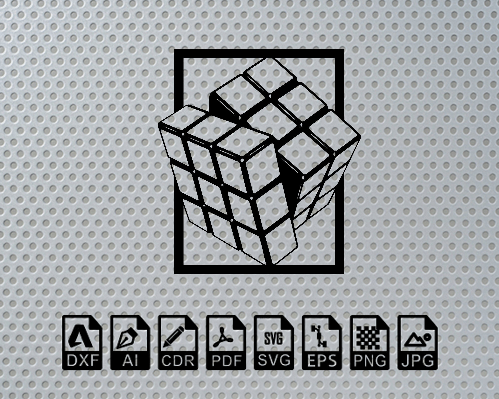 Rubik's Cube Laser Cut Dxf Svg Glowforge Files Wall Art Sticker Vinly ...