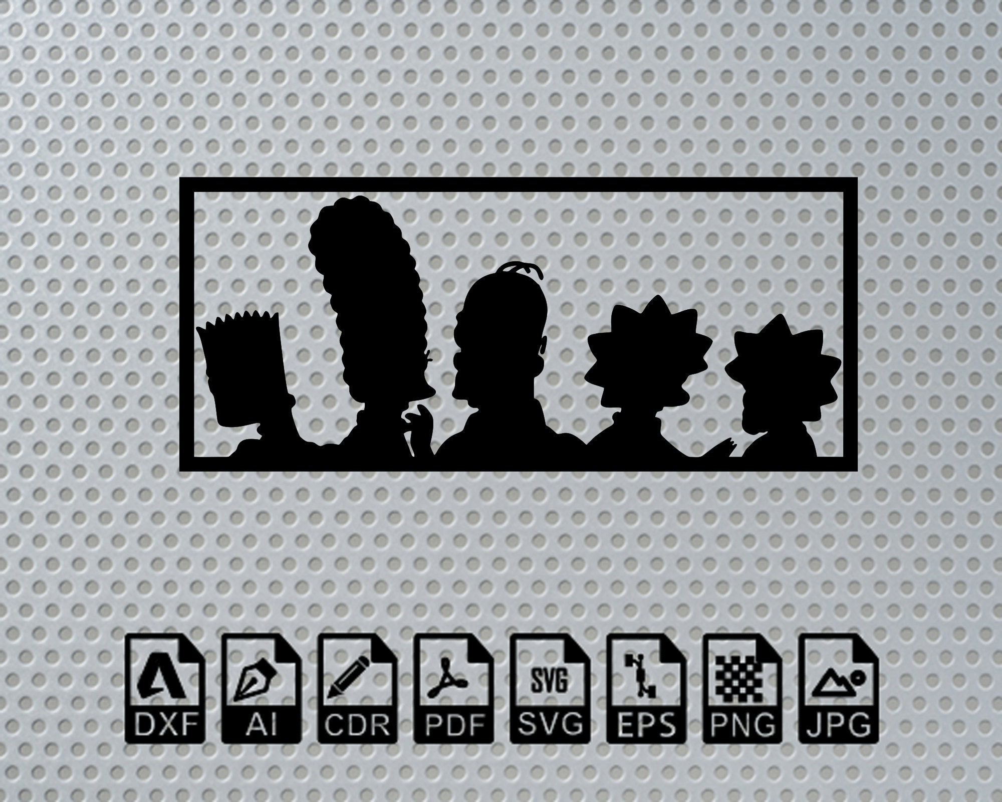 Simpsons Homer Bart Marge Lisa Laser Cut Dxf Svg Glowforge Files Wall ...