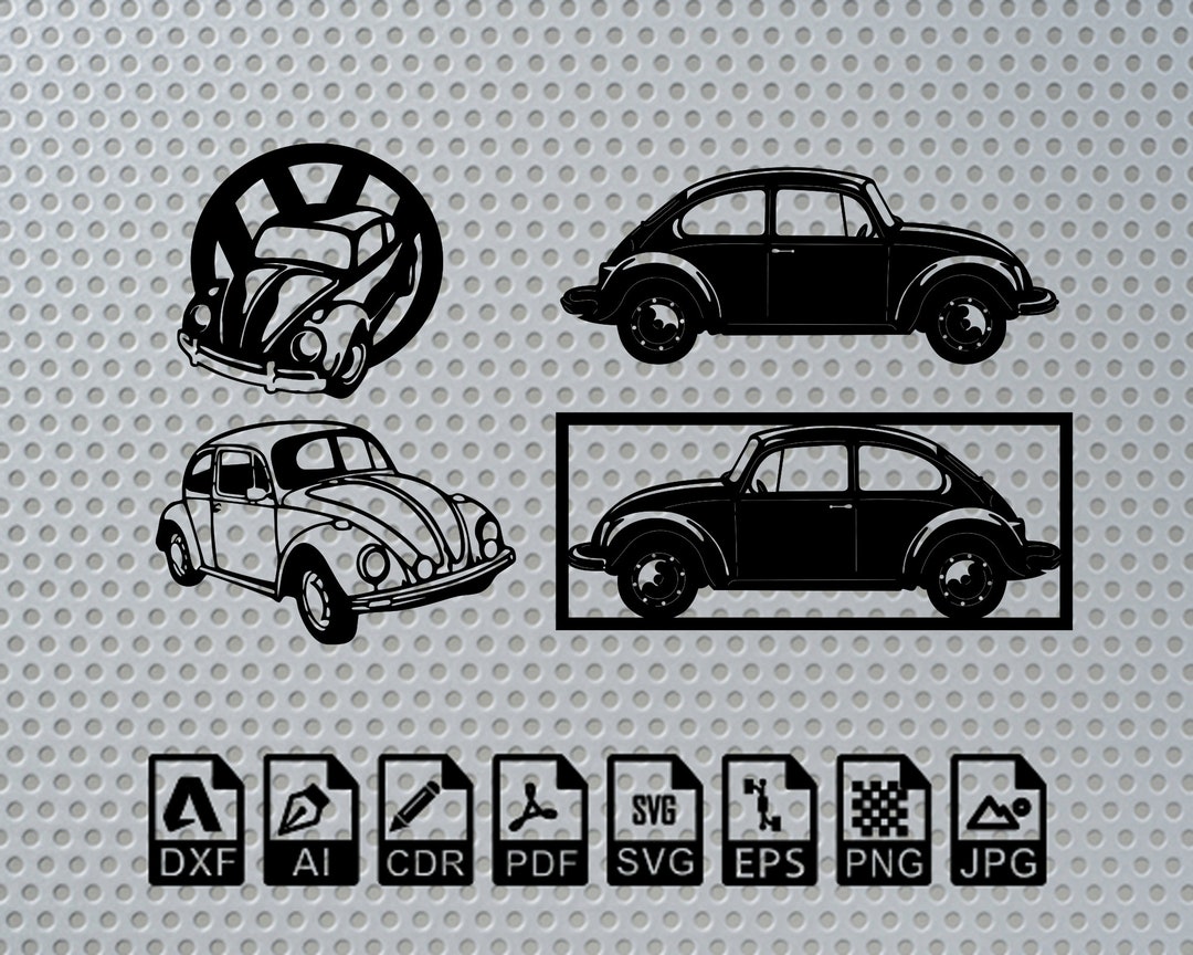 Beetle Vintage Classic Retro Car Laser Cut Dxf Svg Glowforge Files Wall ...