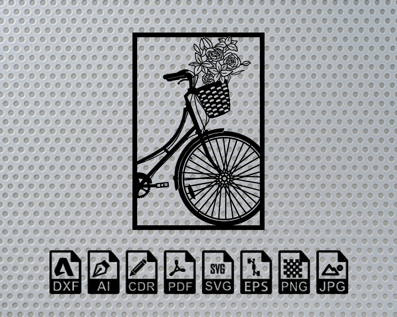Bicycle Bike Laser Cut Dxf Svg Glowforge Files Wall Art Sticker Vinly ...