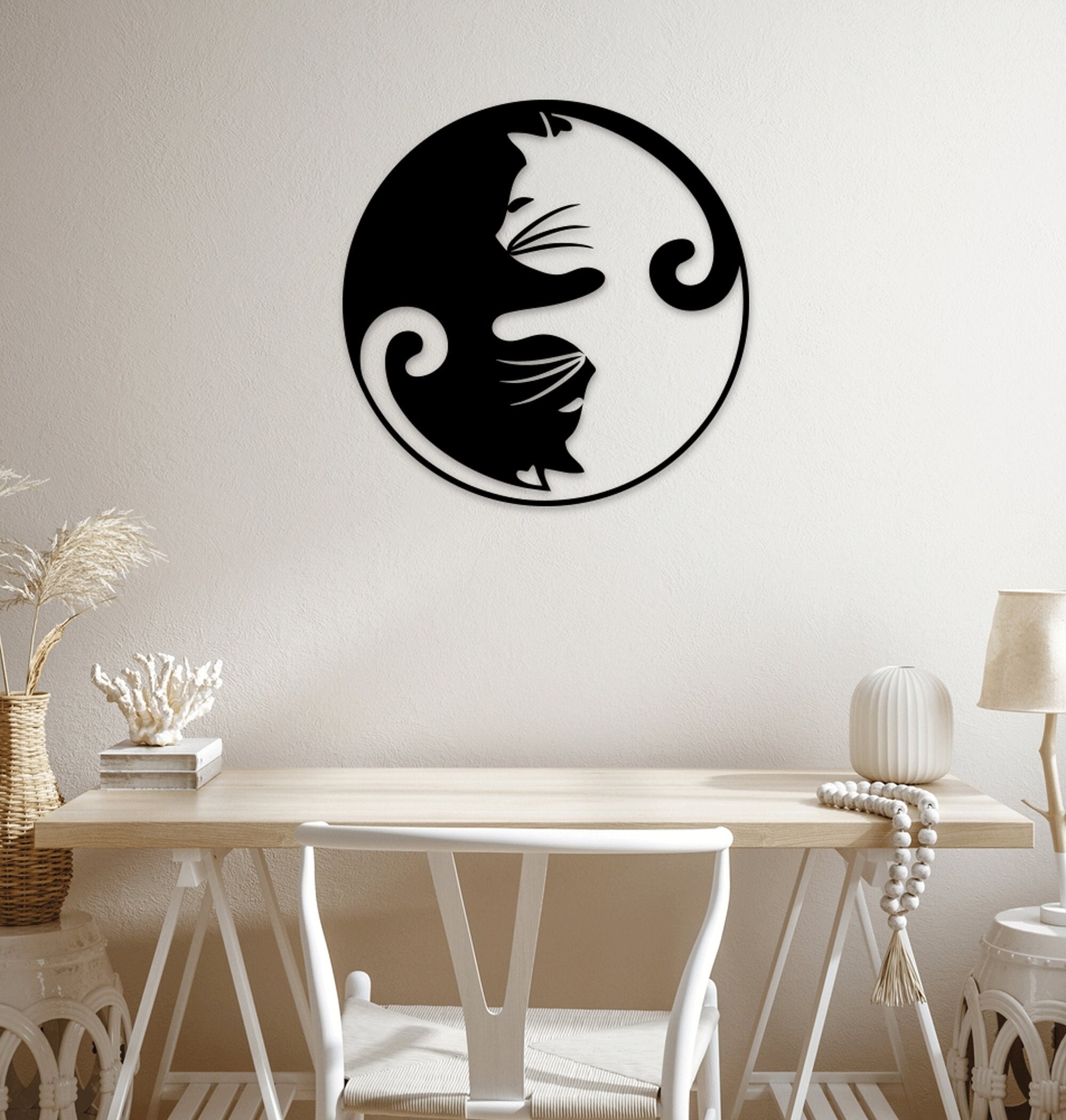 Yin Yang Cat Laser Cut Dxf Svg Glowforge Files Wall Art Sticker Vinly ...