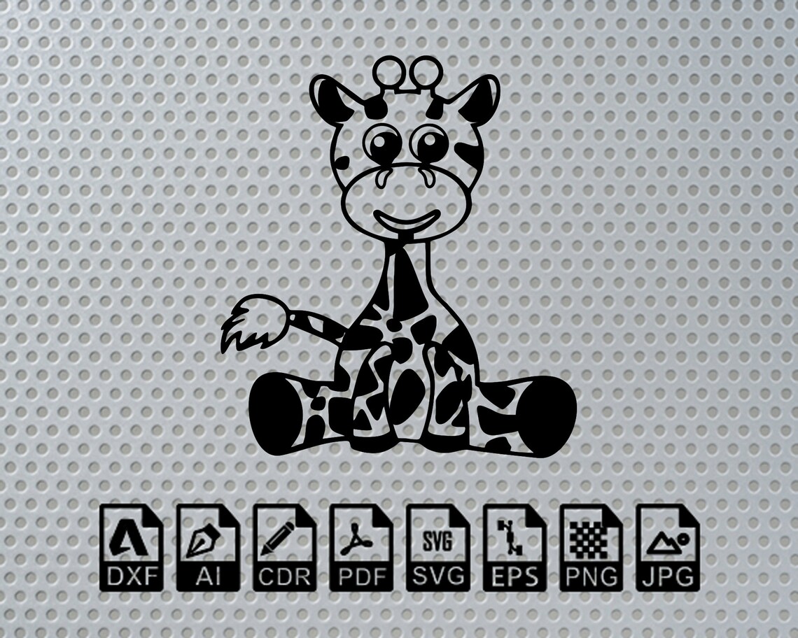 Giraffe Laser Cut Dxf Svg Glowforge Files Wall Sticker Vinly Decal ...