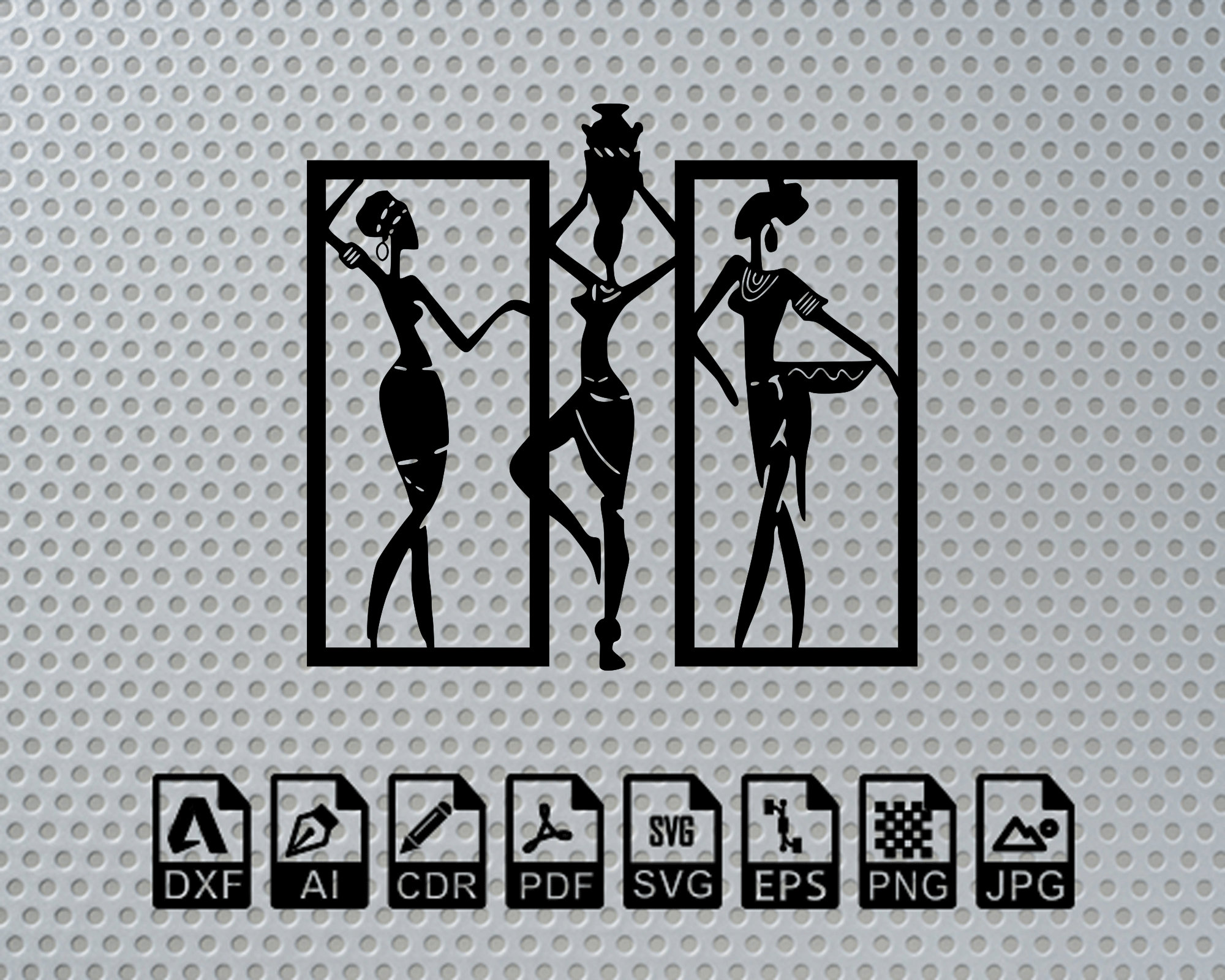 African Women Laser Cut Dxf Svg Glowforge Files Wall Art Vinly Decal ...