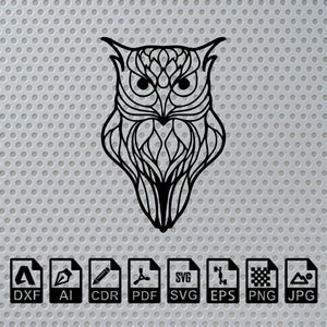 Night Owl Laser Cut Dxf Svg Glowforge Files Wall Sticker Vinly Decal ...