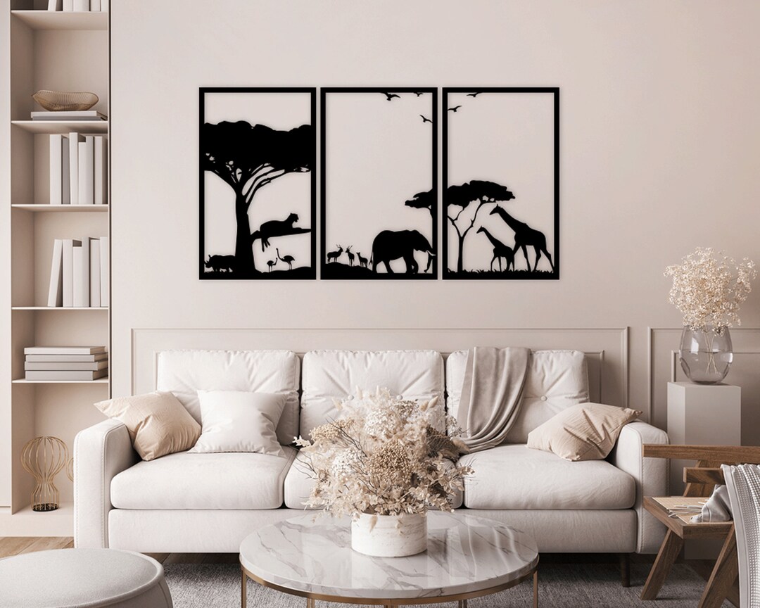 Safari Animals Laser Cut Dxf Eps Svg Glowforge Files Wall Art Sticker ...