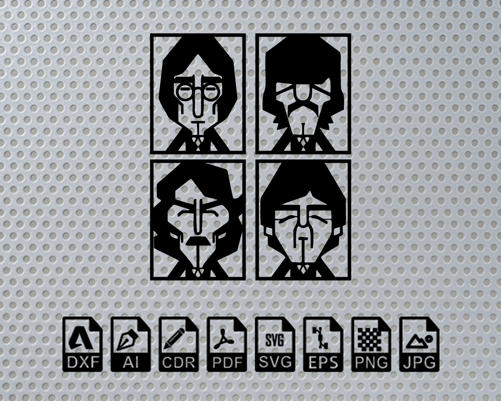 The Beatles Laser Cut Dxf Svg Glowforge Files Wall Art Sticker Vinly ...
