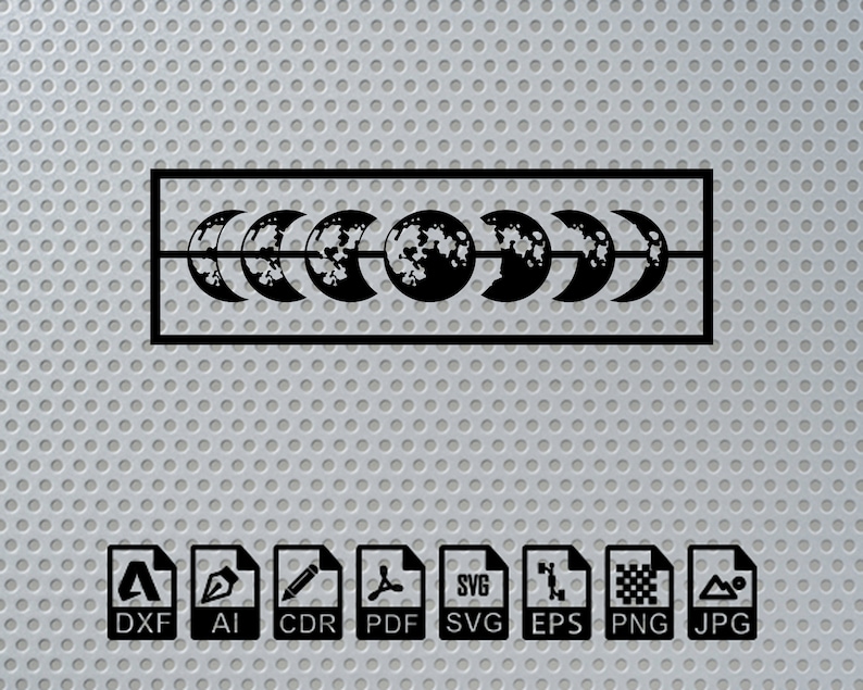 Moon Lunar Phase Laser Cut Dxf Svg Glowforge Files Wall Sticker Vinly ...