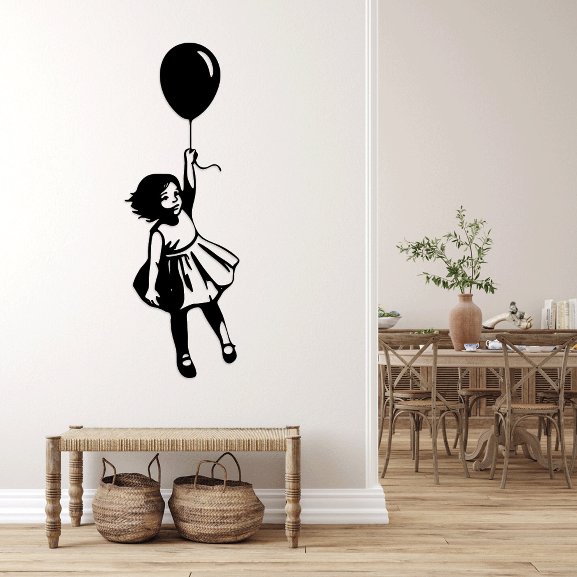 Balloon Girl Child Laser Cut Dxf Svg Glowforge Files Wall Art Sticker ...