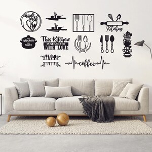 Kitchen Spoon Fork Laser Cut Dxf Svg Glowforge Files Wall Art Sticker ...