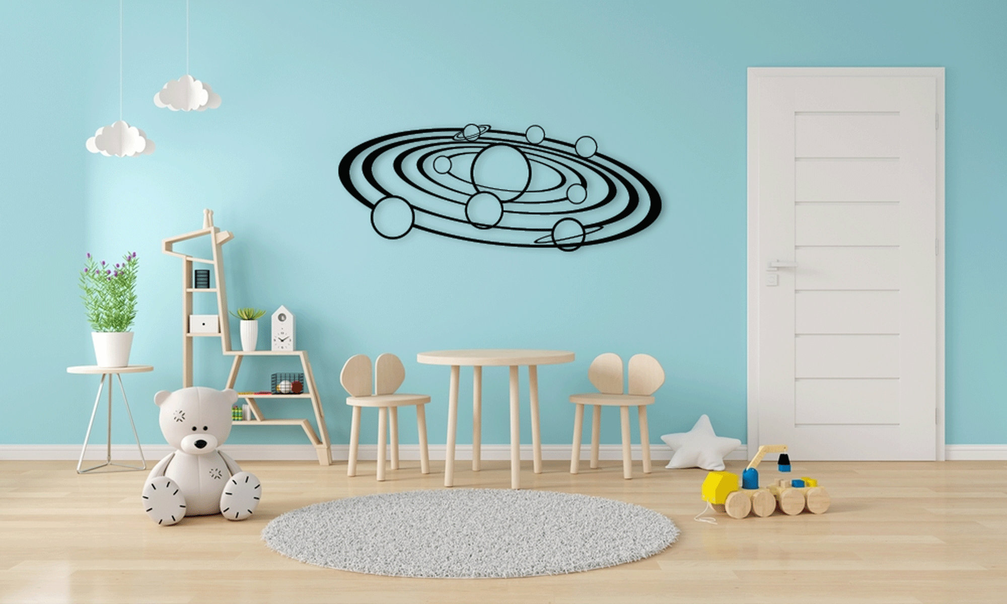 Solar System Planets Laser Cut Dxf Svg Glowforge Files Wall Art Sticker ...