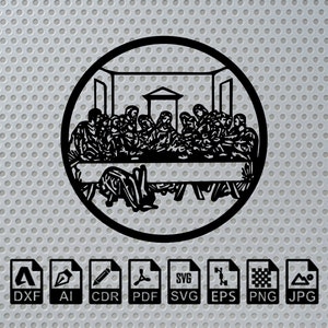 Last Supper Jesus Christian Laser Cut Dxf Svg Glowforge Files Wall ...