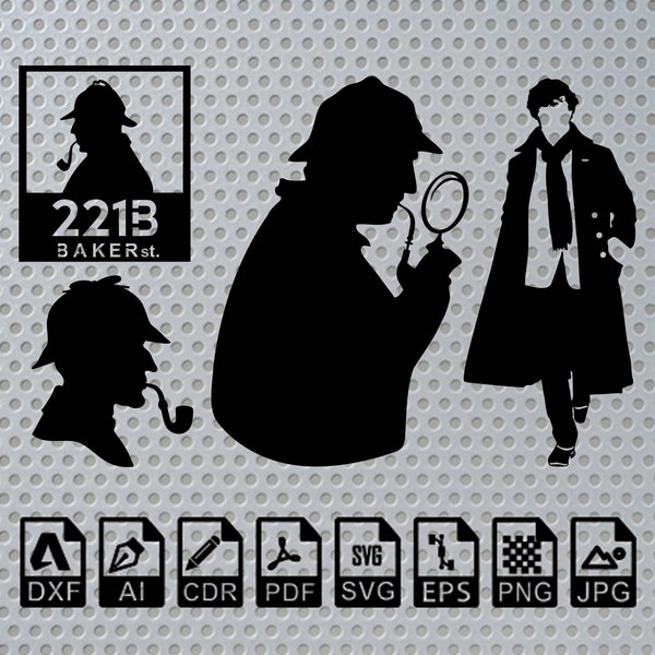 Sherlock Holmes Wall Decal - Etsy