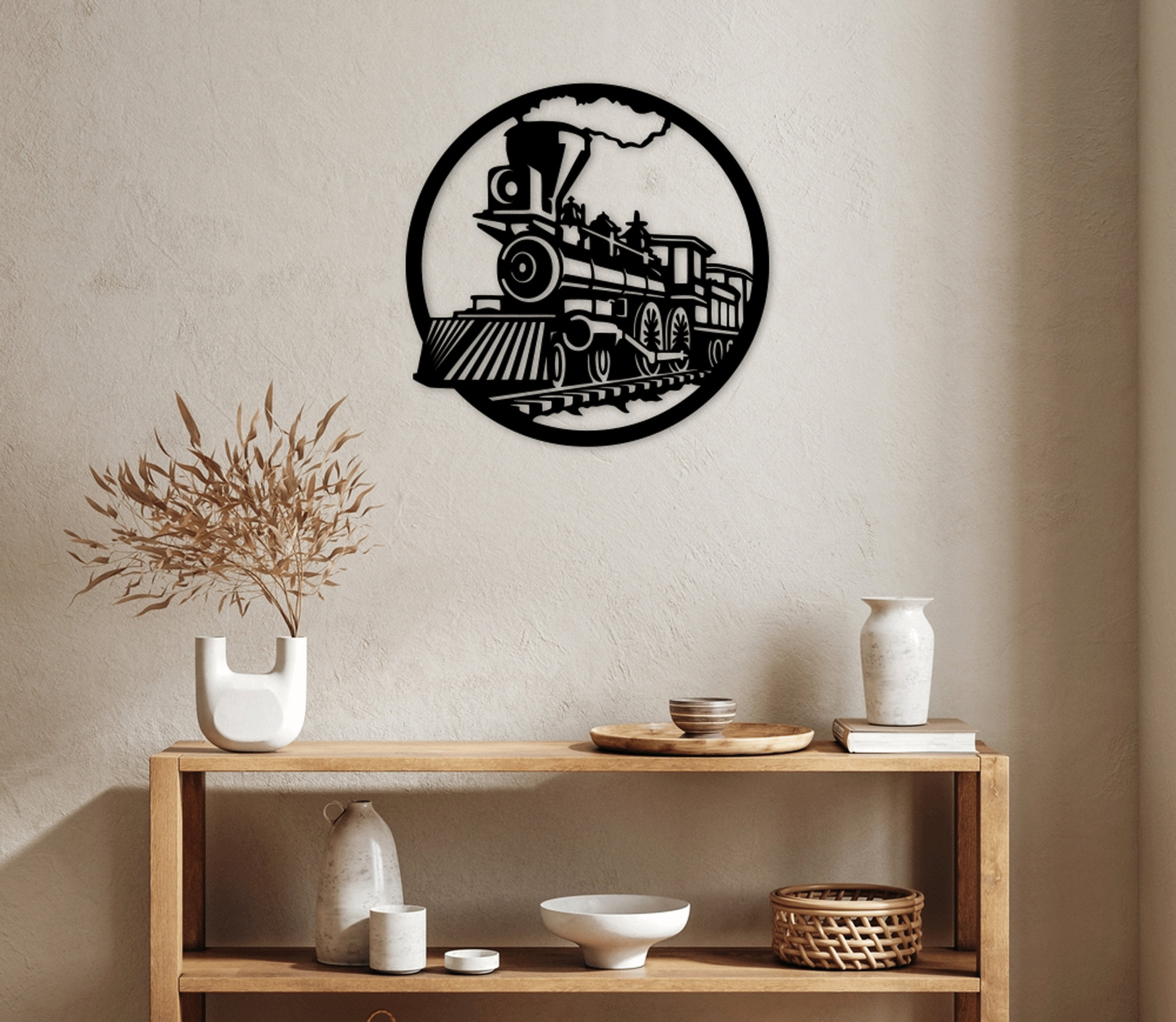 Vintage Retro Black Train Laser Cut Dxf Svg Glowforge Files Wall ...