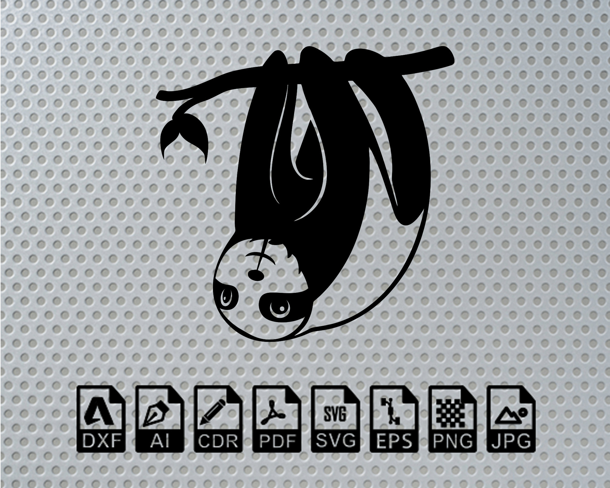 Sloth Laser Cut Dxf Svg Glowforge Files Wall Art Sticker Vinly Decal ...