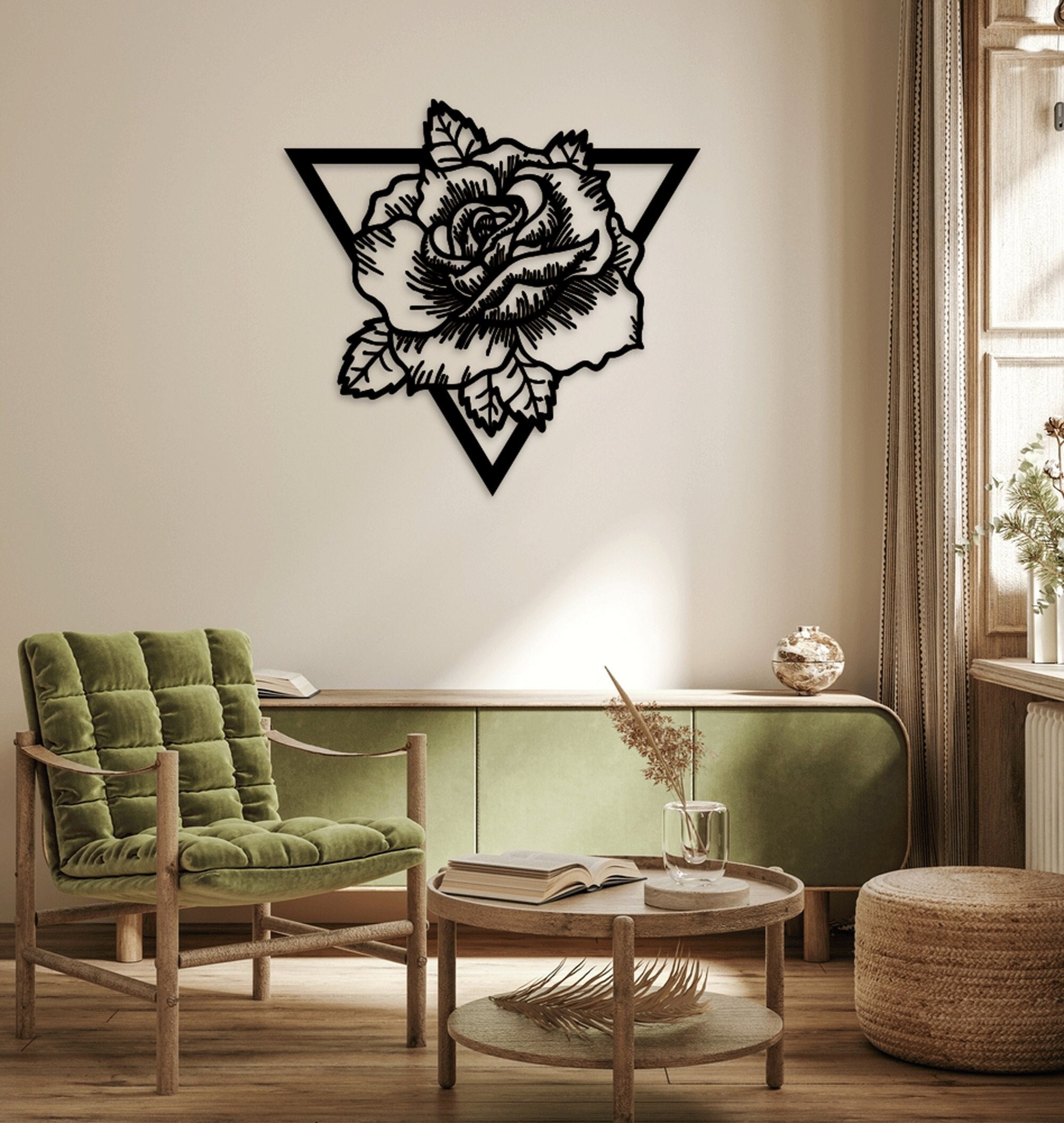 Rose Flower Laser Cut Dxf Svg Glowforge Files Wall Art Sticker Decal ...