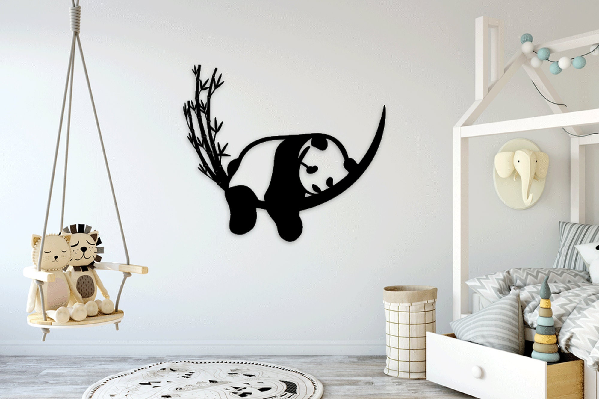 Giant Panda Bear Laser Cut Dxf Svg Glowforge Files Wall Art Sticker ...