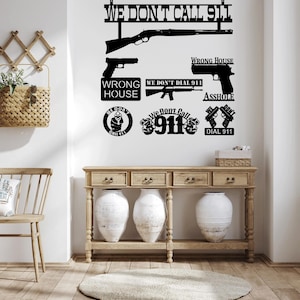 We Don't Call 911 Weapon Rifle Pistol Laser Cut Dxf Svg Glowforge Files ...