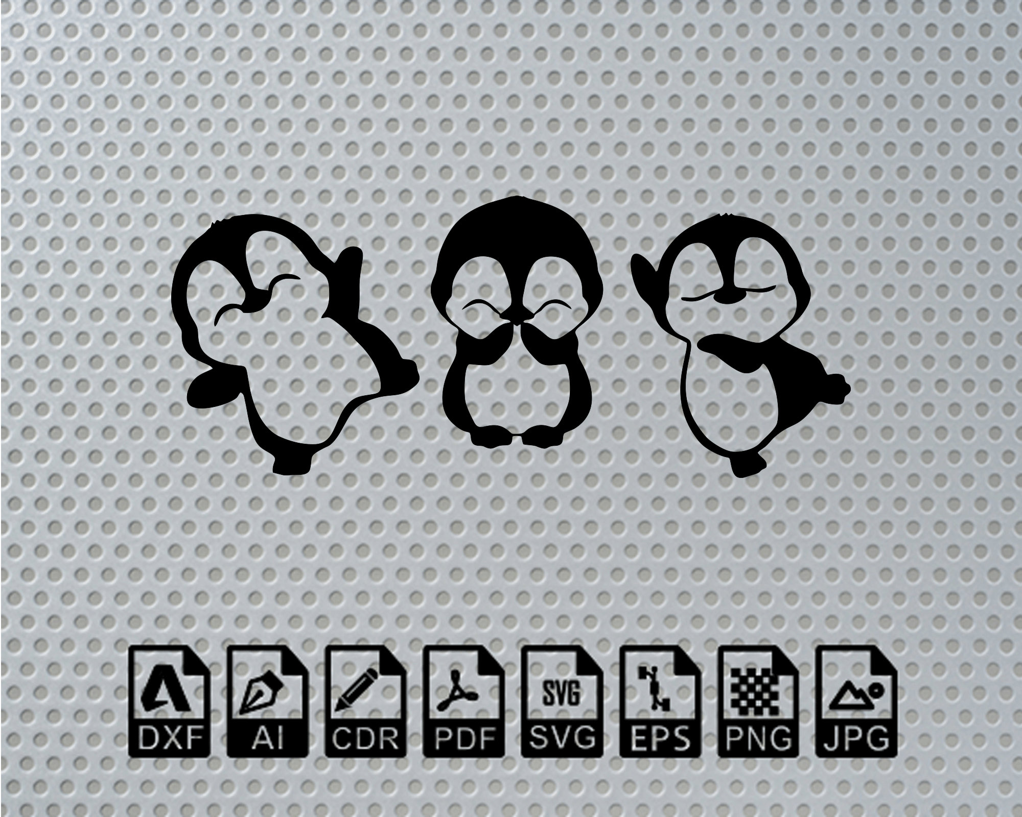 Penguin Animal Laser Cut Dxf Svg Glowforge Files Wall Art Sticker Vinly ...