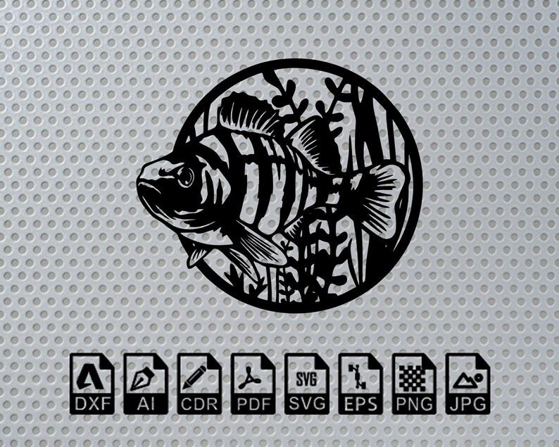 Fish Laser Cut Dxf Svg Glowforge Files Wall Art Sticker Vinly Decal ...