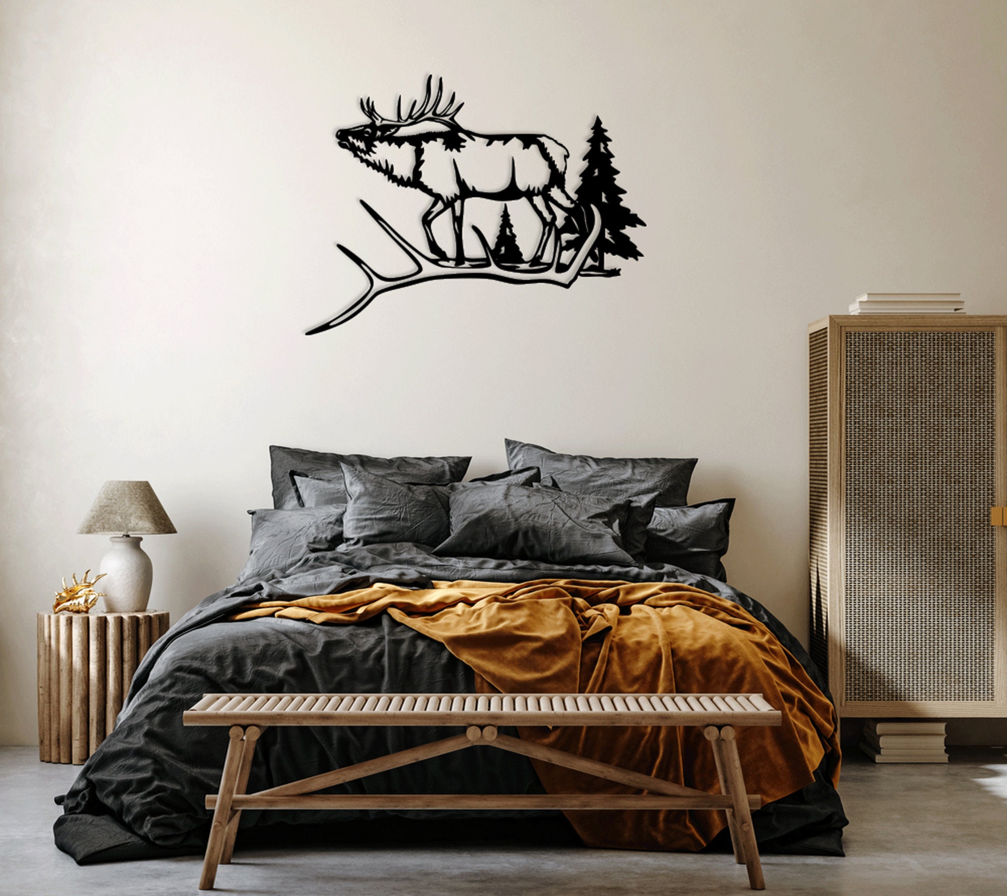 Elk Tree Mountain Laser Cut Dxf Svg Glowforge Files Wall Art Sticker ...