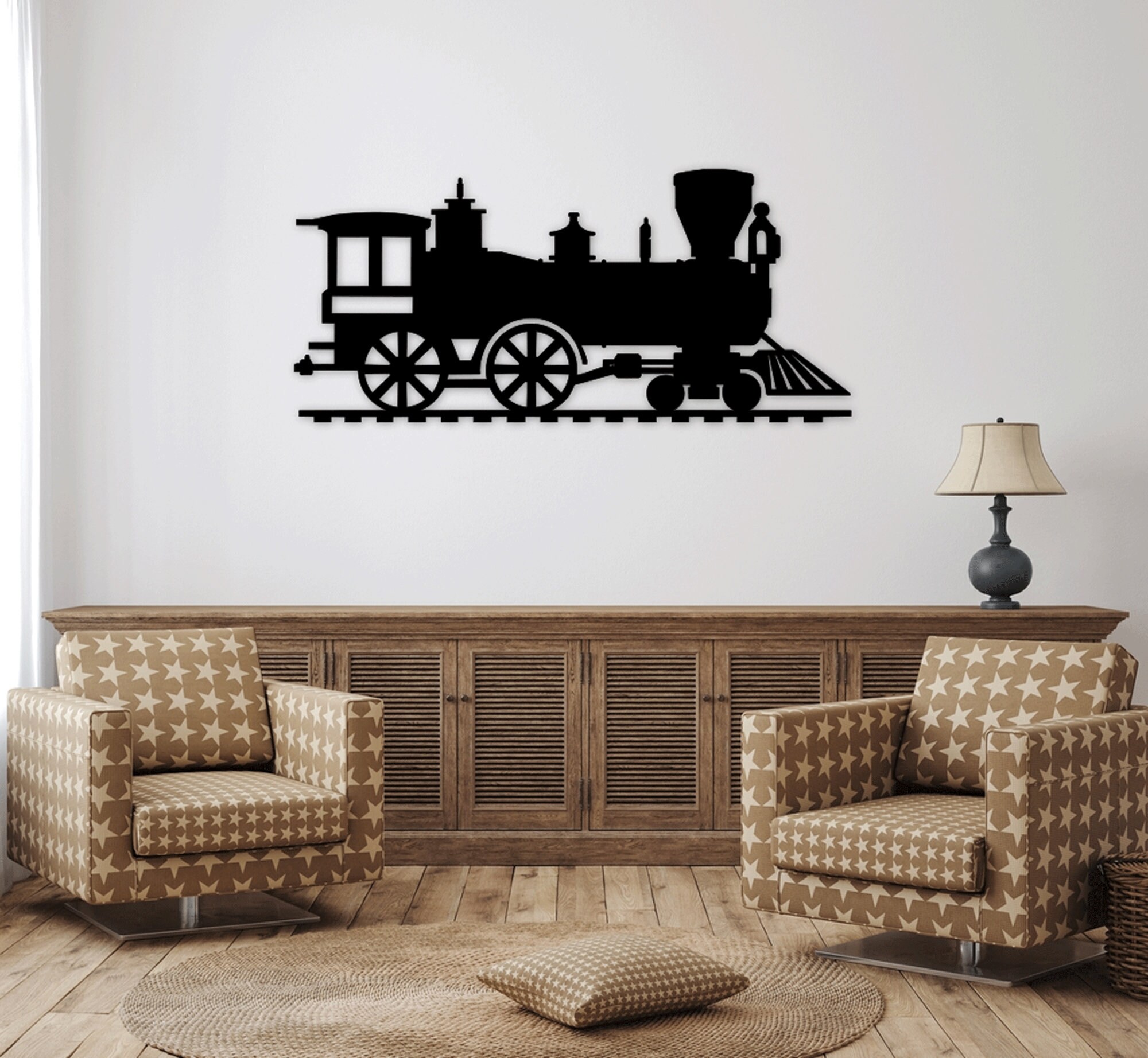 Vintage Retro Black Train Laser Cut Dxf Svg Glowforge Files Wall ...