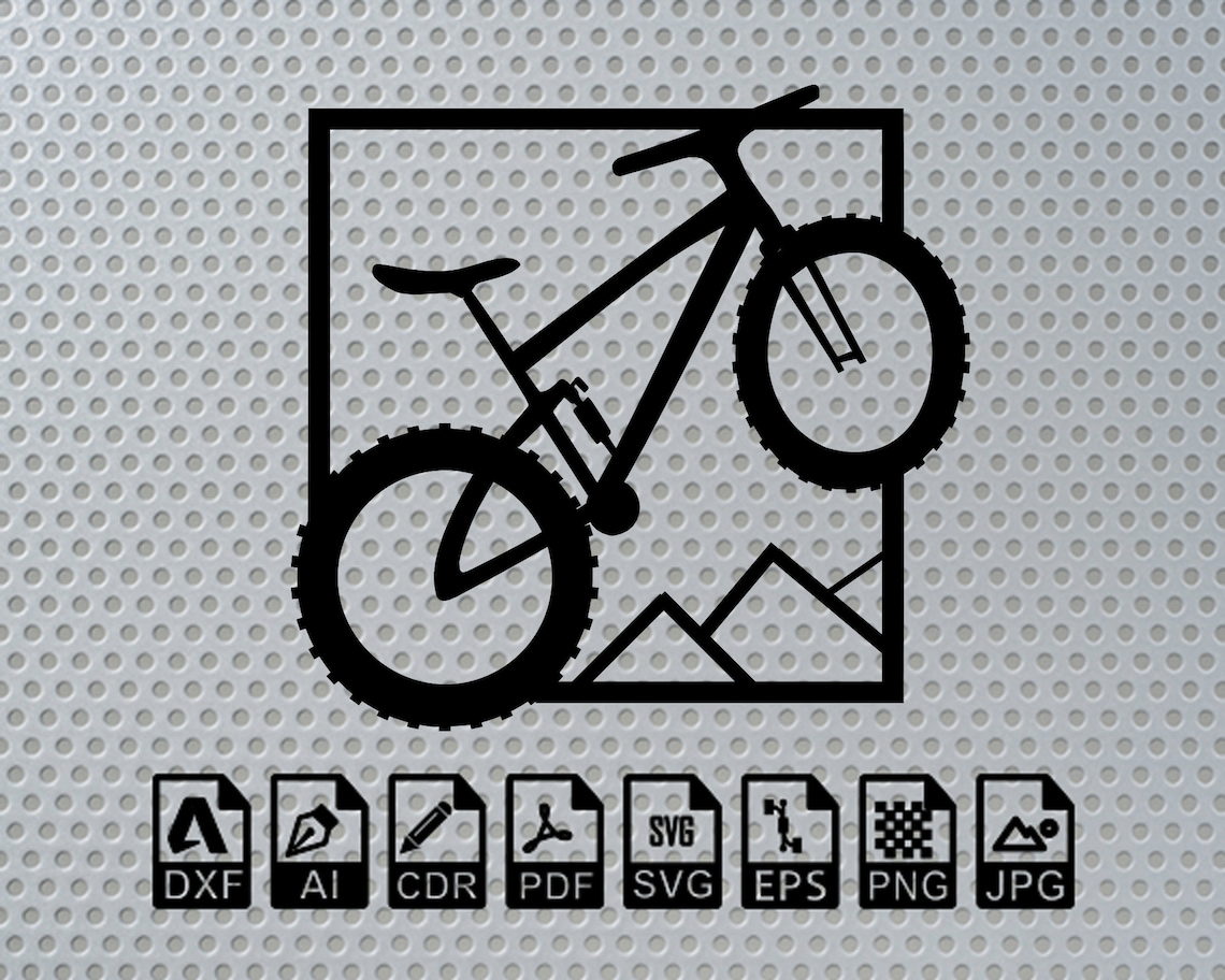 Mountain Bicycle Bike Laser Cut Dxf Svg Glowforge Files Wall Art ...