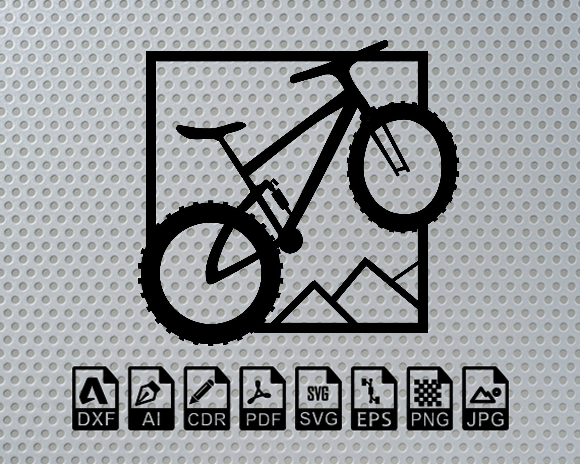 Mountain Bicycle Bike Laser Cut Dxf Svg Glowforge Files Wall Art ...
