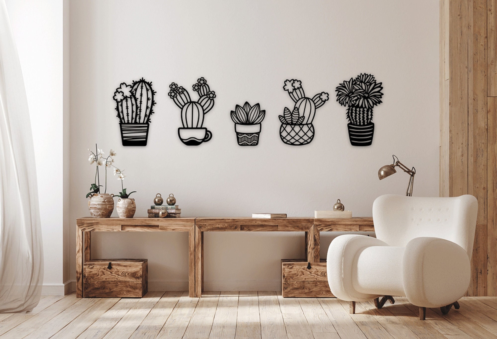 Cactus Desert Plant Laser Cut Dxf Svg Glowforge Files Wall Sticker ...