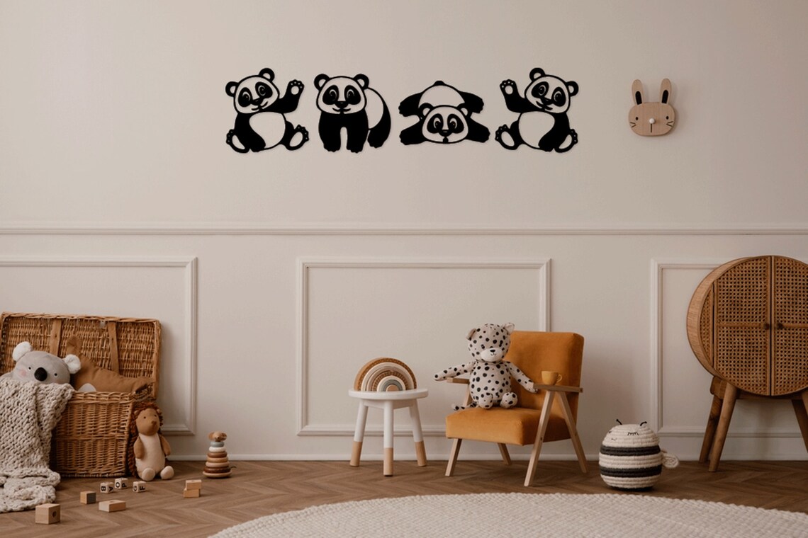 Panda Animal Laser Cut Dxf Svg Glowforge Files Wall Art Sticker Vinly ...