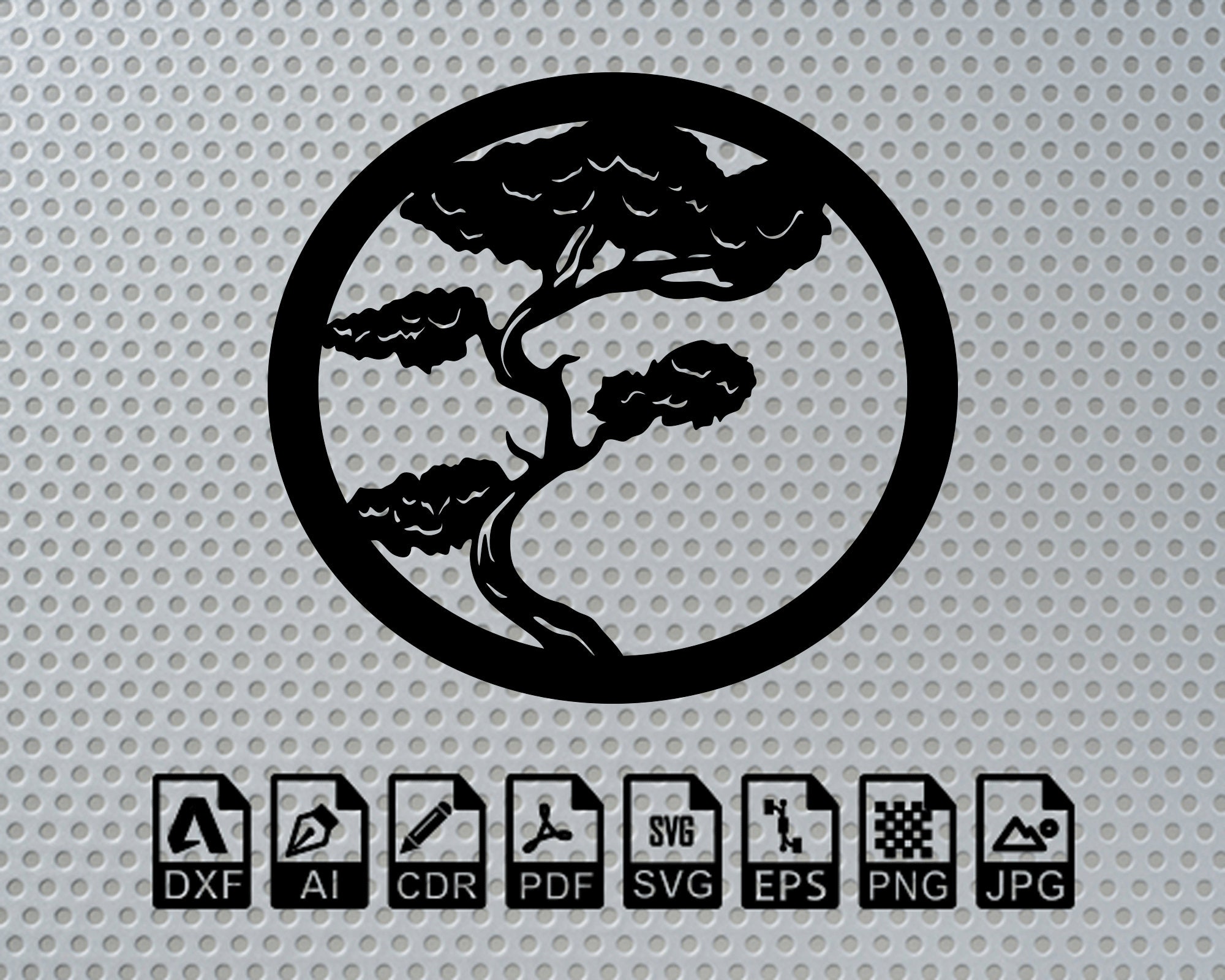 Bonsai Tree Laser Cut Dxf Svg Glowforge Files Wall Art Sticker Decal ...