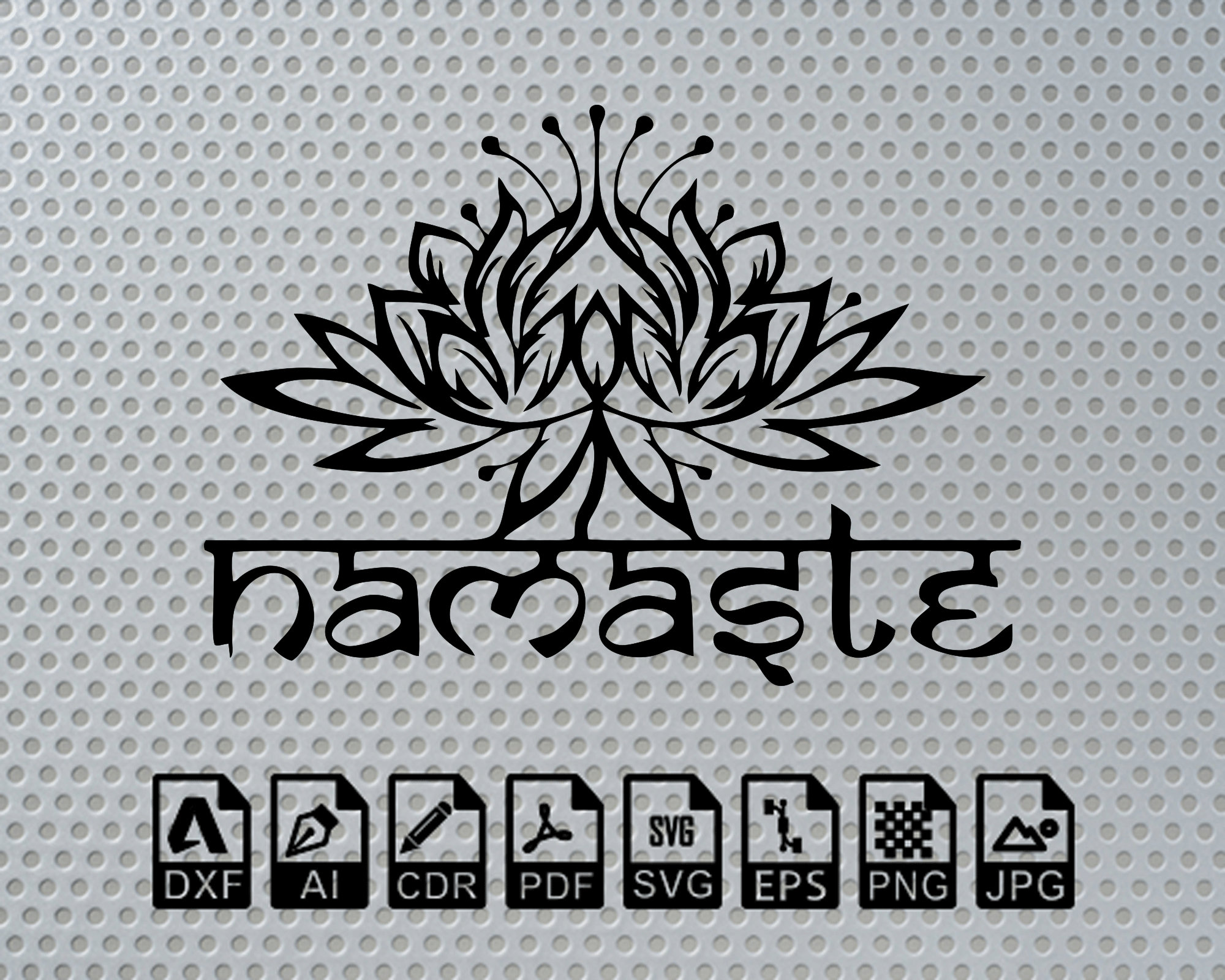 Lotus Flower Namaste Laser Cut Dxf Svg Glowforge Files Wall Art Sticker ...