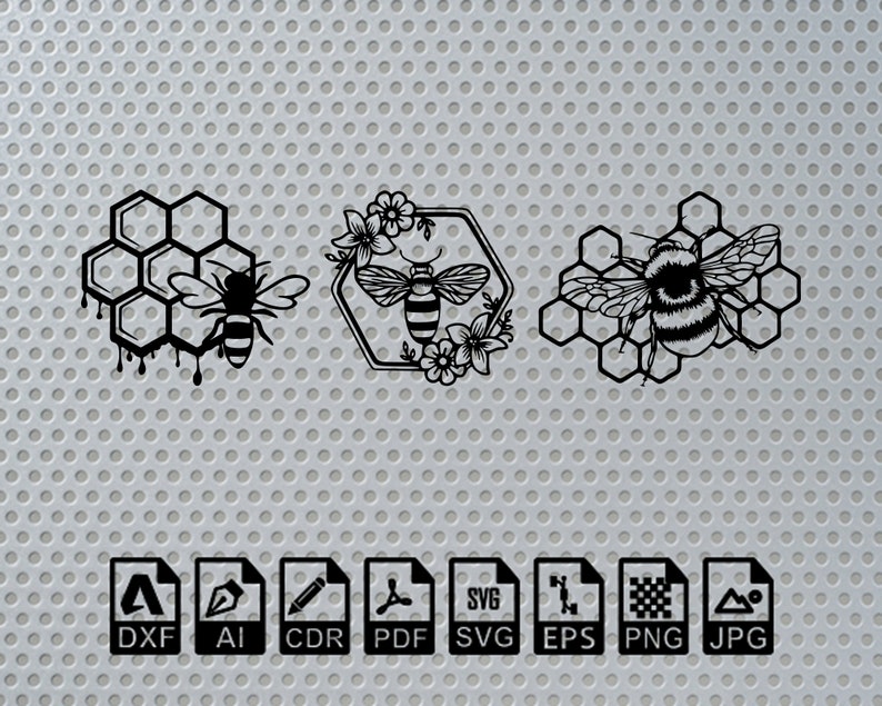 Bea Honey Laser Cut Dxf Svg Glowforge Files Wall Art Sticker Vinly ...