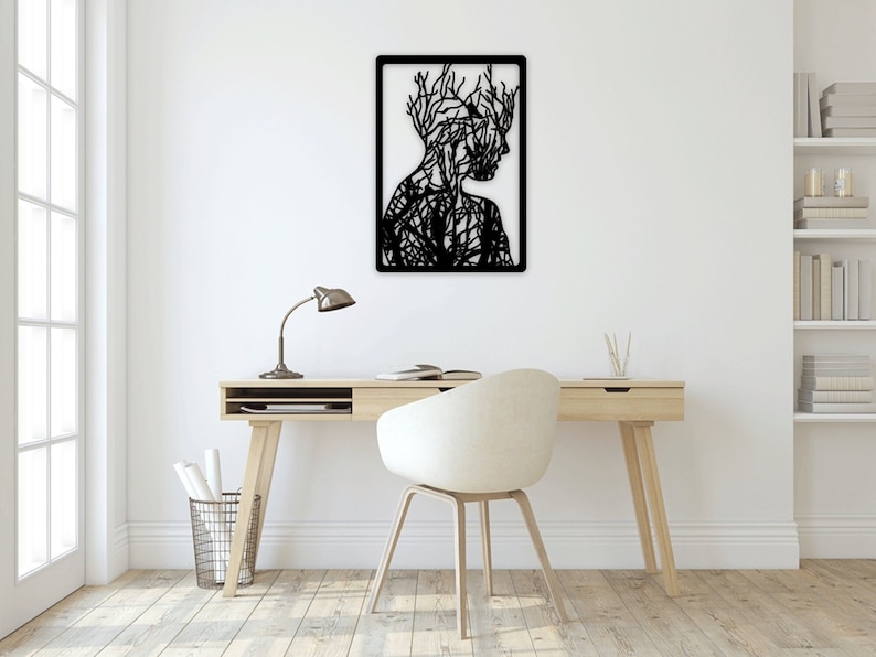 Tree Face Branch Laser Cut Dxf Svg Glowforge Files Wall Art Sticker ...