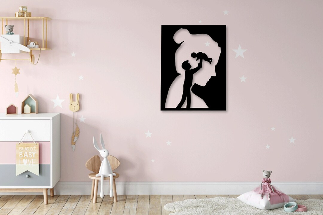 Family Mother Father Child Laser Cut Dxf Svg Glowforge Files Wall Art ...