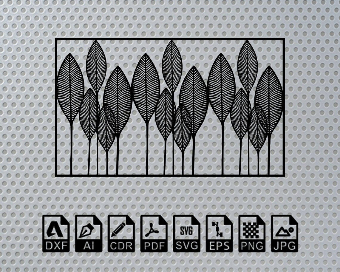 Leaf Tree Laser Cut Dxf Svg Glowforge Files Wall Sticker Vinly Decal ...