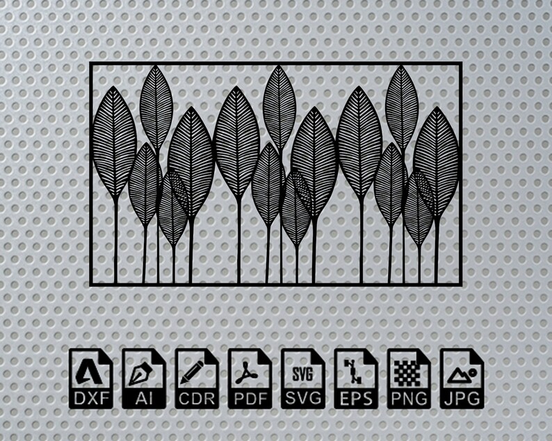Leaf Tree Laser Cut Dxf Svg Glowforge Files Wall Sticker Vinly Decal ...