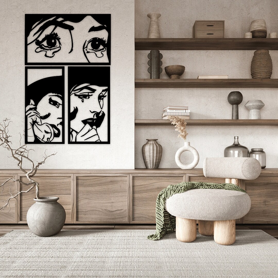 Crying Woman Laser Cut Dxf Svg Glowforge Files Wall Art Sticker Vinly ...