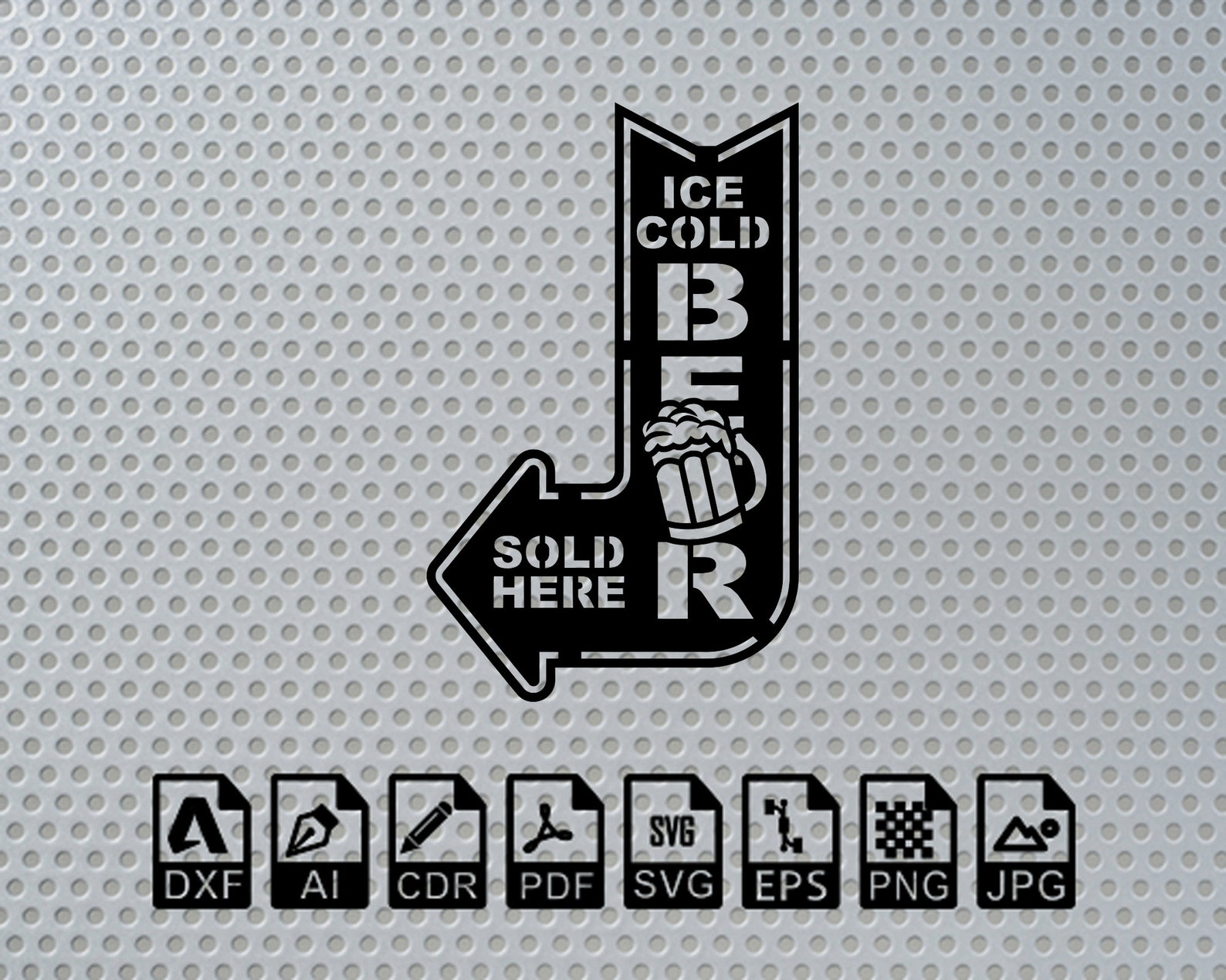 Beer Sign Pub Laser Cut Dxf Svg Glowforge Files Wall Art Sticker Vinly ...