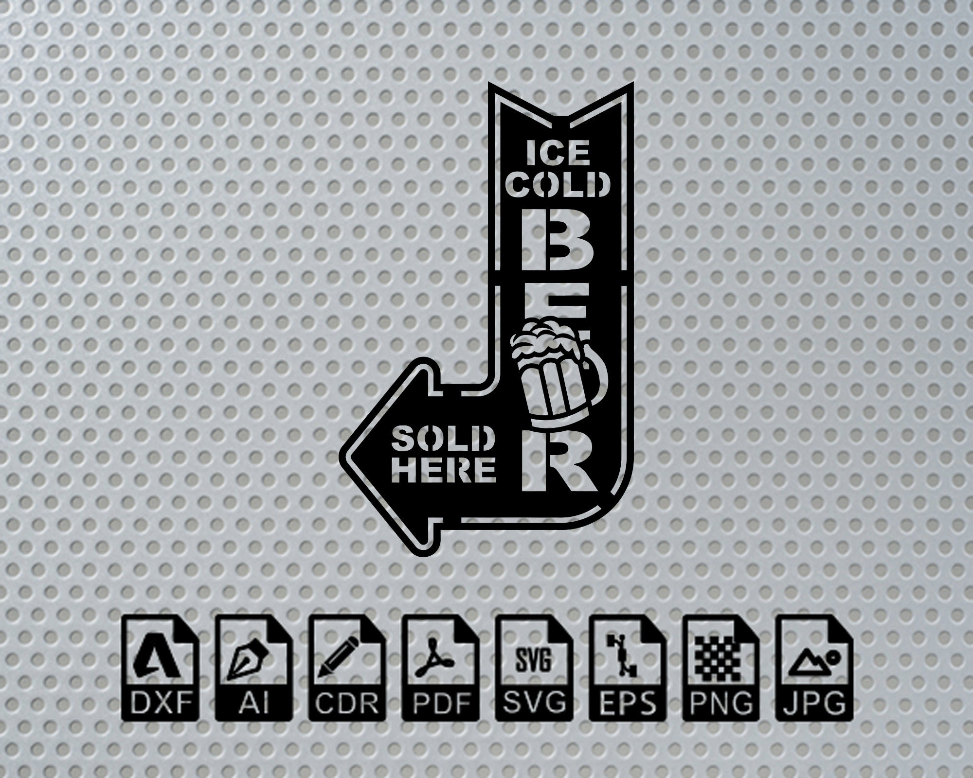 Beer Sign Pub Laser Cut Dxf Svg Glowforge Files Wall Art Sticker Vinly ...