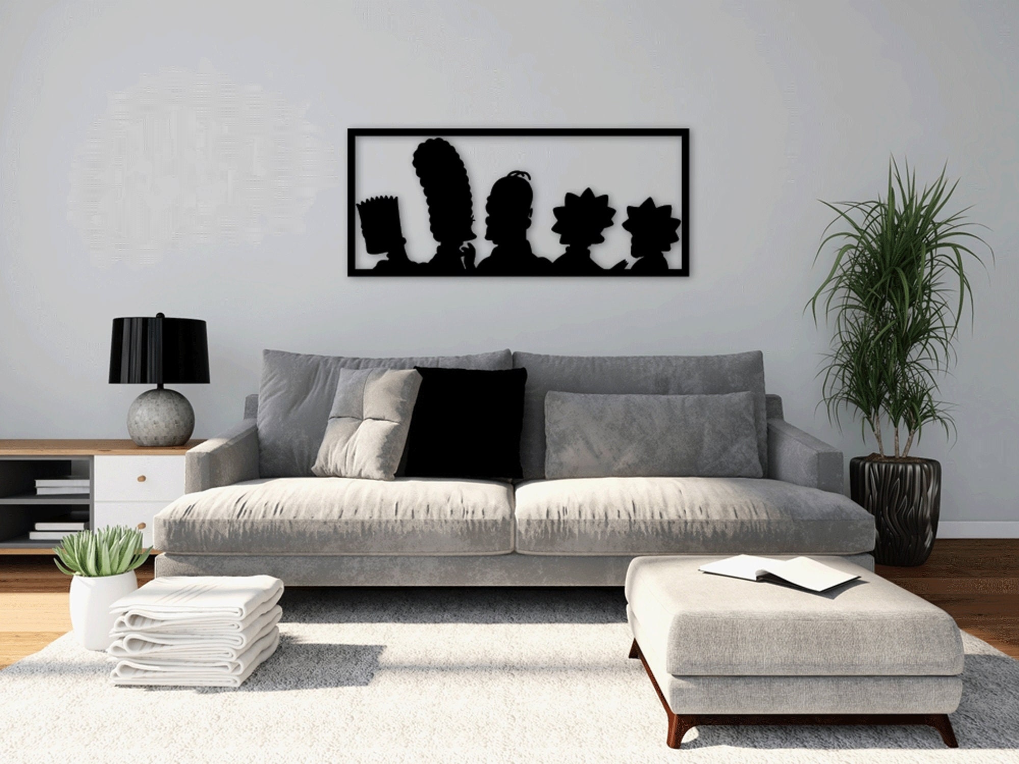 Simpsons Homer Bart Marge Lisa Laser Cut Dxf Svg Glowforge Files Wall ...