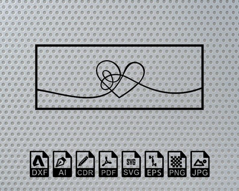 Heart Love Infinity Laser Cut Dxf Svg Glowforge Files Wall Art Sticker ...